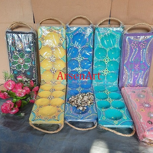 ART H9V Congklak Folding Wood Dakon Folding Wood Free Congklak Seeds 1 ...
