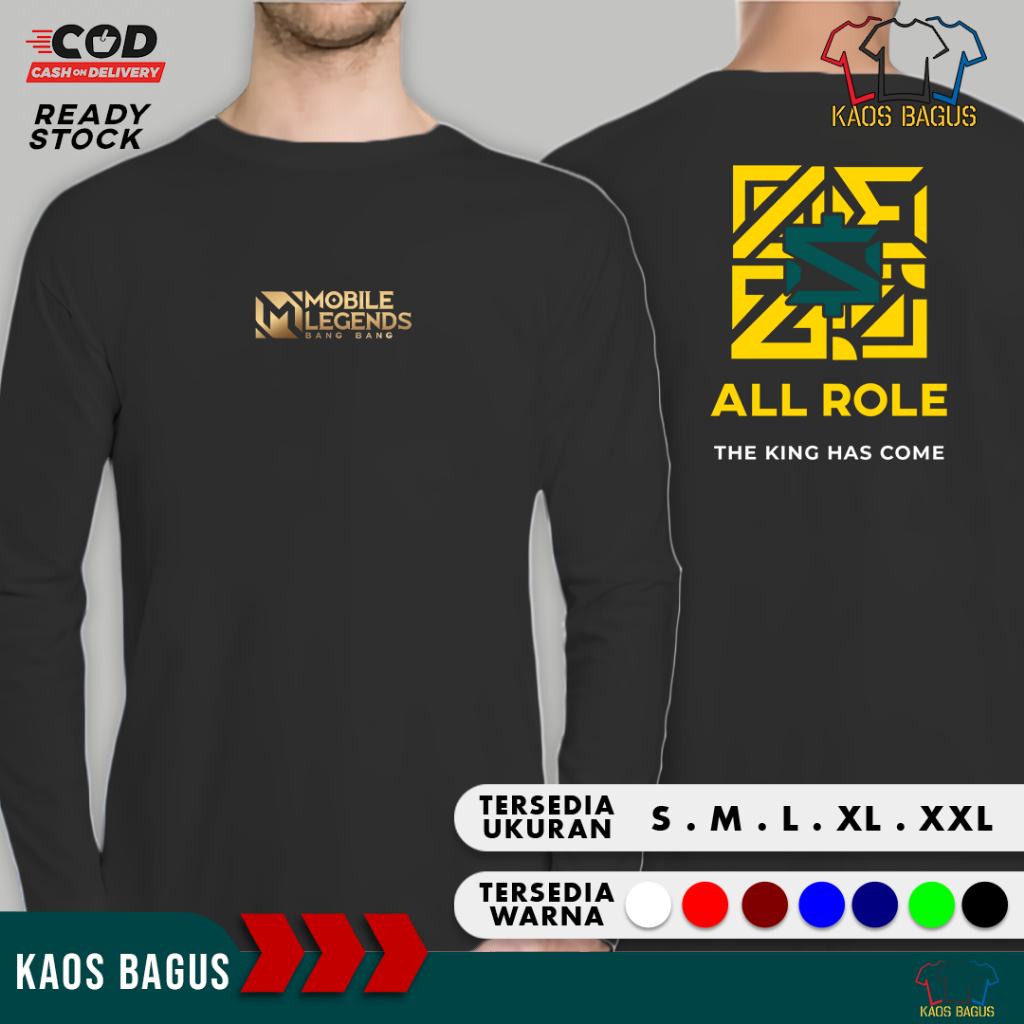 Mlbb Role Lane Distro Front Back T-Shirt/MLBB Cool Shirt | Shopee ...