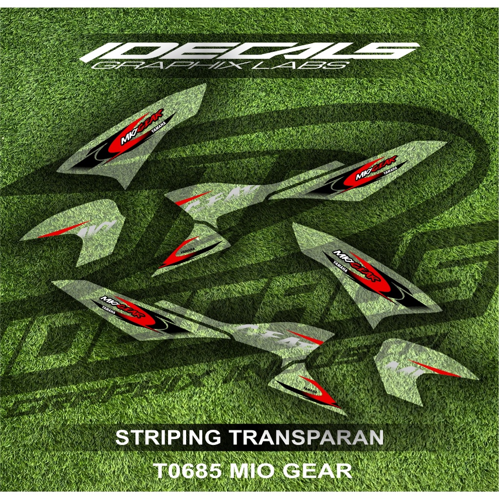 T00685 transparent striping sticker for mio gear list motorbike, simple ...