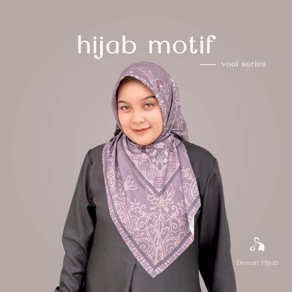 UNGU Rectangular Veil | Hijab With Sublime Purple Lilac Motif | Shopee Philippines