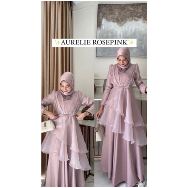 Auriele Dress Queenbee Fashion Muslim Gamis for Women Bridesmaid ...