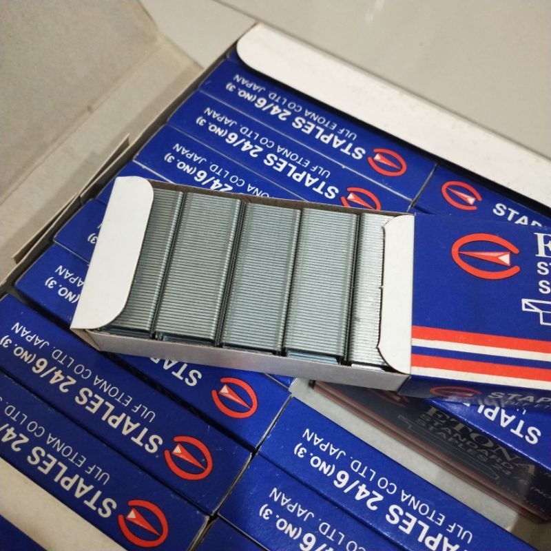 Contents of Etona Staples 24/6 Number 3 (1 pack / 20 boxes) | Shopee ...