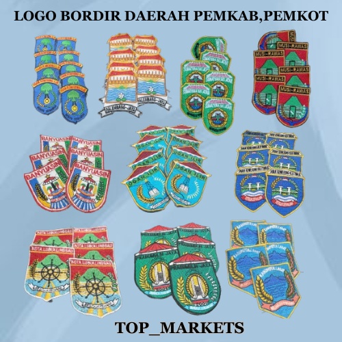 Regional Embroidery LOGO PEMKAB, PEMKOT,PROV, SUMSEL, Brown KOPRI ...