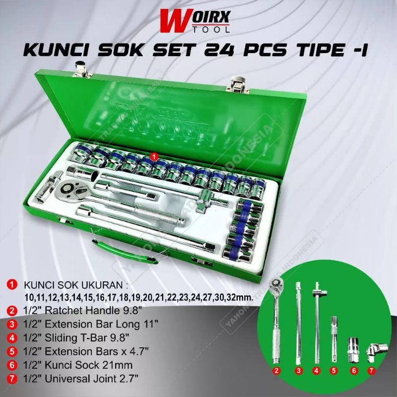 Sock Lock shock socket socket Toolkit set 1/2 inch 24pcs | Shopee ...