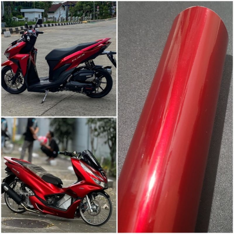 MERAH Candy red Sekotlet Seticker candy metallic red Sekotlet 45cm x ...