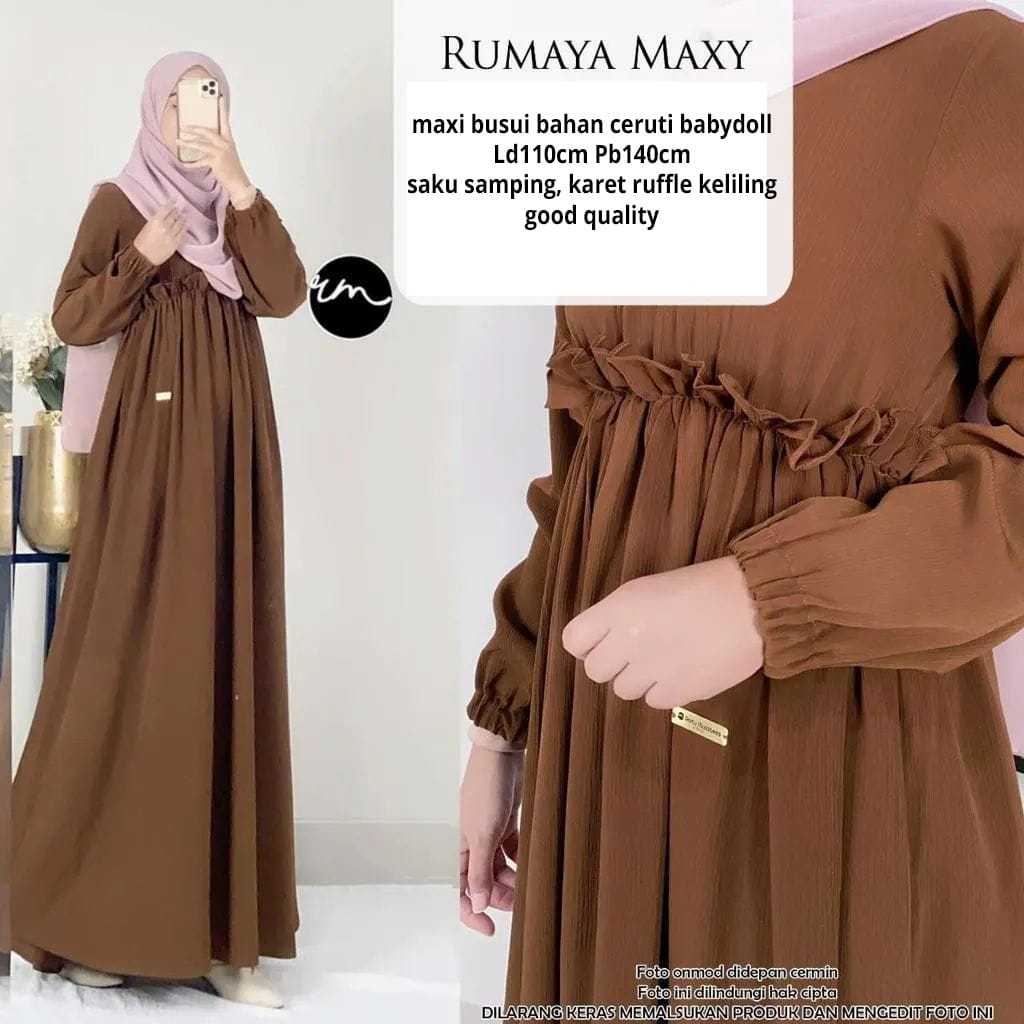 Rumaya maxi/ceruty dress/maxiy dress/contemporary/latest | Shopee ...
