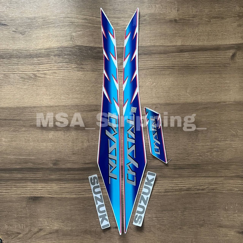 PUTIH Stripping strip stickers sticker lis polet body suzuki Crystal Th ...