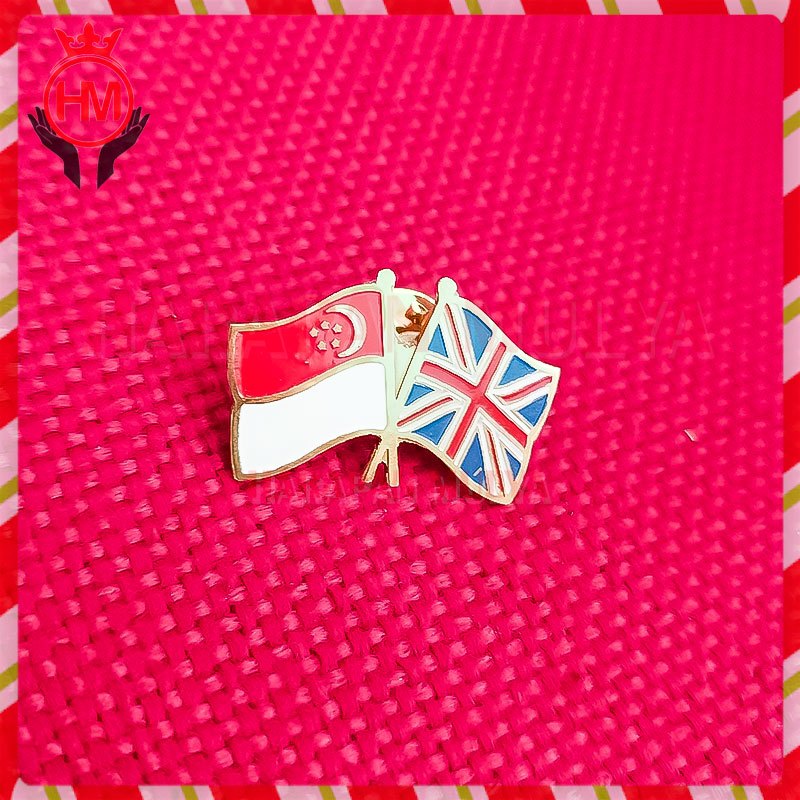 Singapore England Flag Pin Singapore England Friendship Flag Pin ...