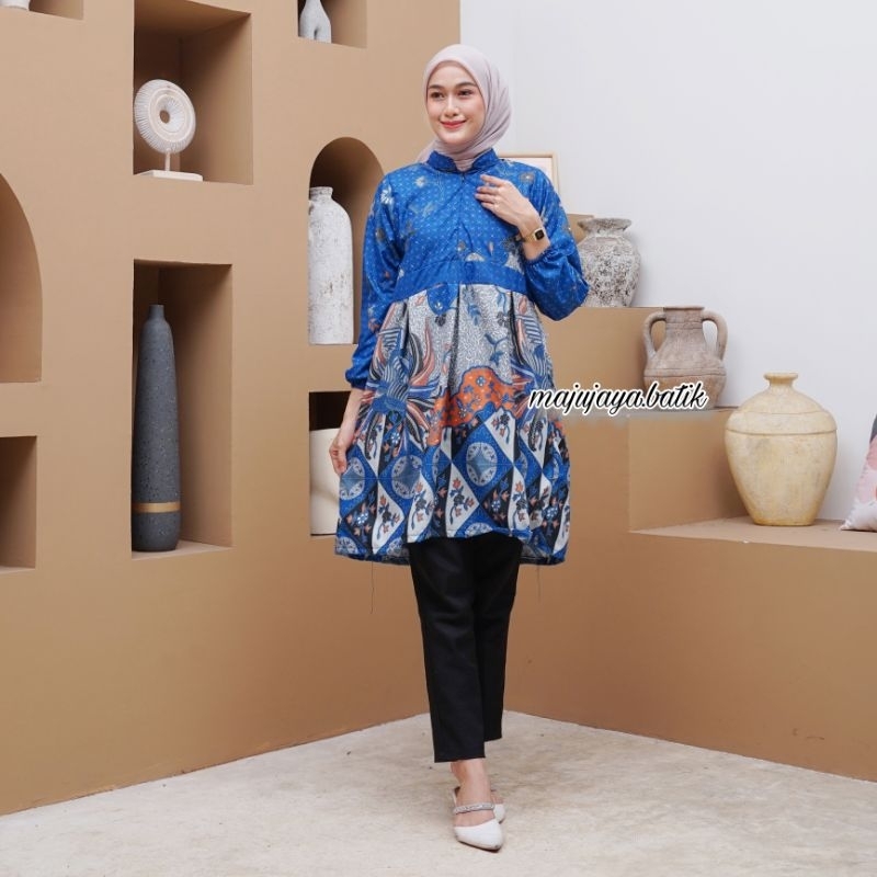 [majujaya.batik] Modern Women's Batik Tunic Women's Batik Tops Long ...
