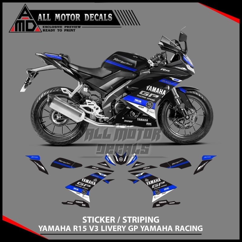 Sticker Decal Yamaha R15 V3 Design Yamaha Gp Racing/Striping Motorcycle ...