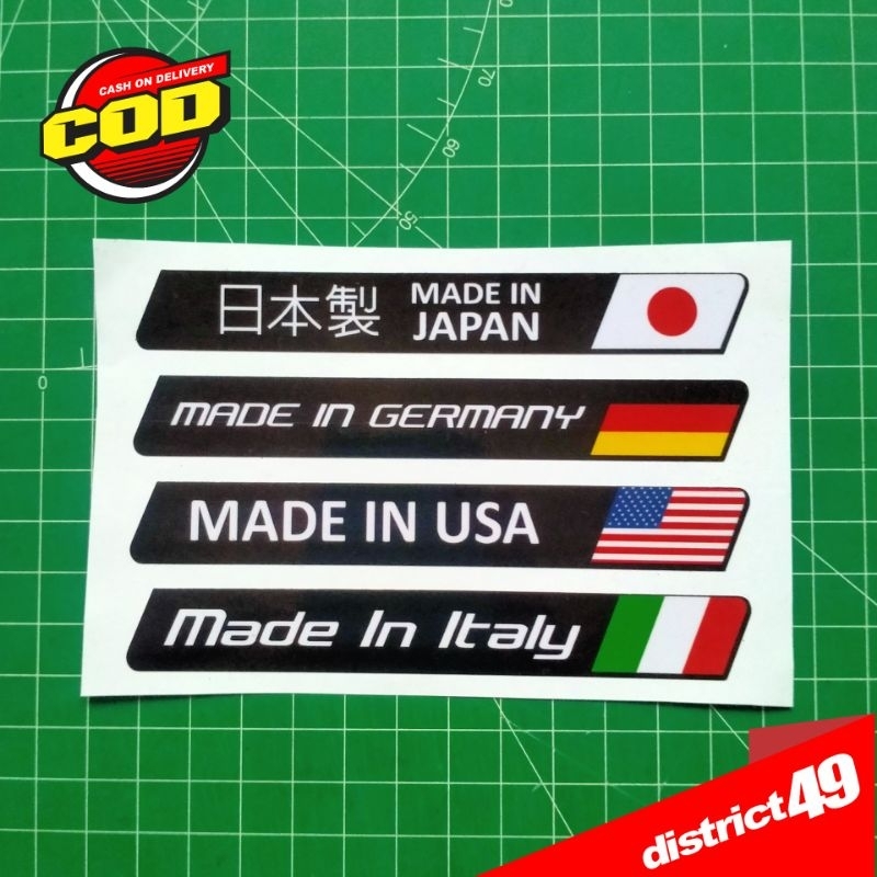 MADE IN JAPAN USA ITALY GERMANY Stickers - Waterproof Laminated Print ...