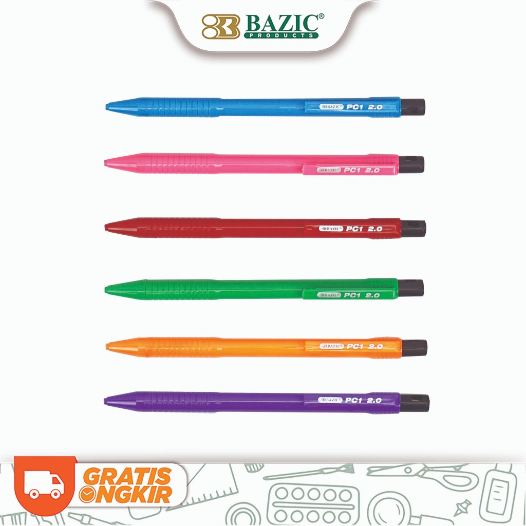Bazic PC-1 2.0mm Color 2B Mechanical Pencil / Fluorescent Mechanical ...