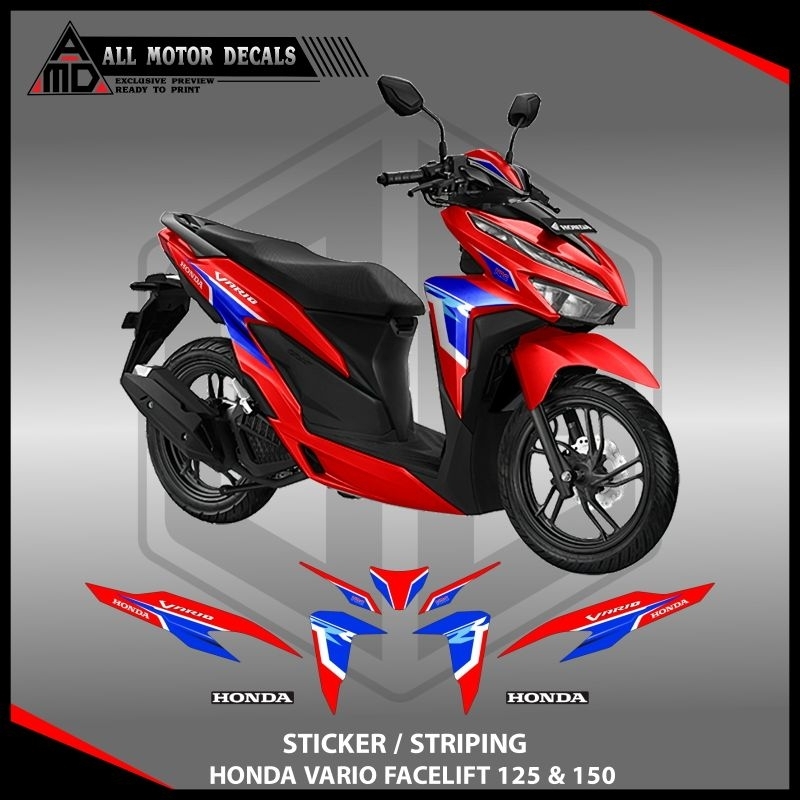 Striping Honda Vario Facelift 125 & 150 2018 - 2022 Custom Livery Hrc ...
