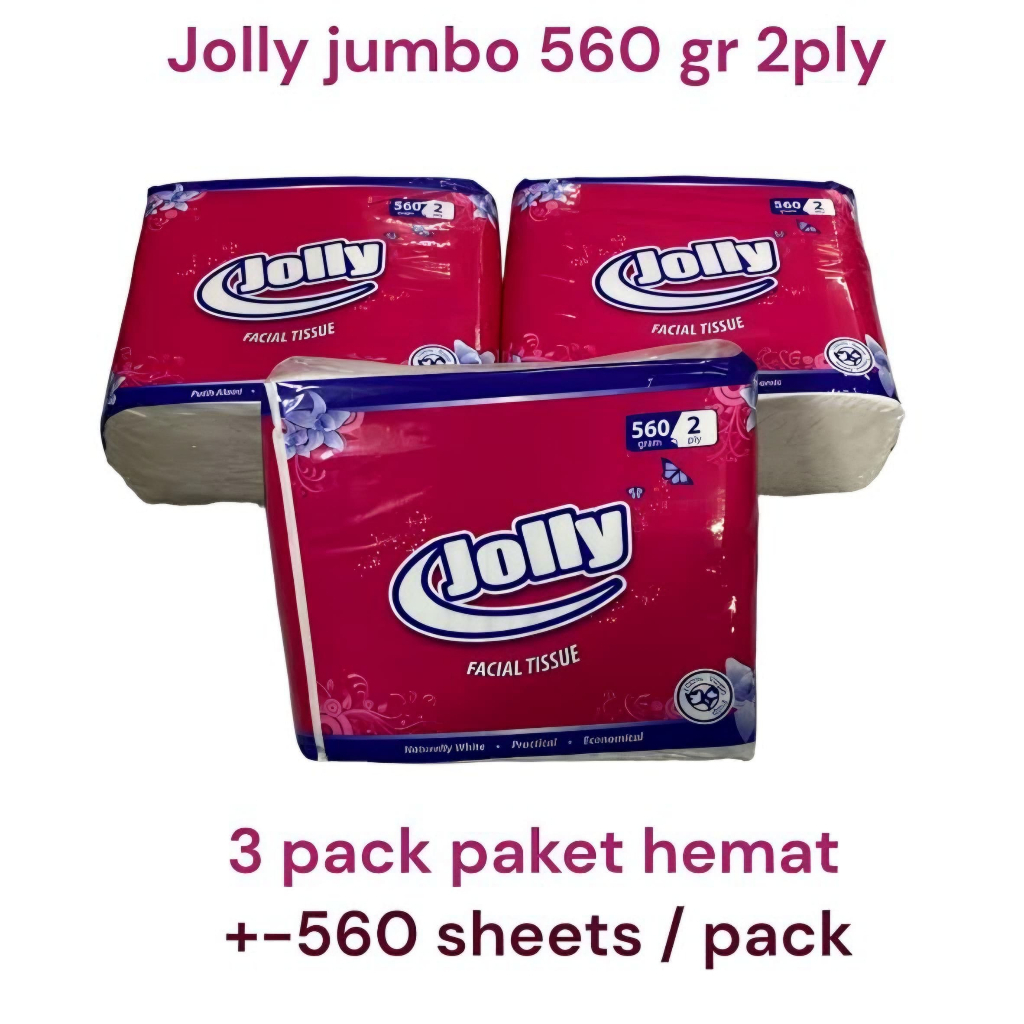 Get 3 JOLLY 560 gram facial tissue 2 ply | Shopee Philippines