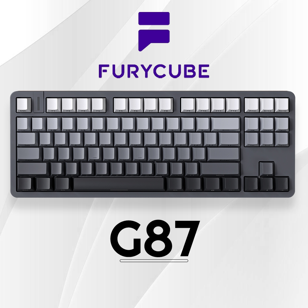 Furycube G87 Gaming Keyboard South Facing Gasket Structure Wired White Light Mechanical Keyboard ...