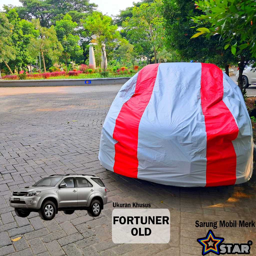 MERAH FORTUNER OLD Body Cover Gray Strip 2 Red Car Cover PREMIUM Color ...