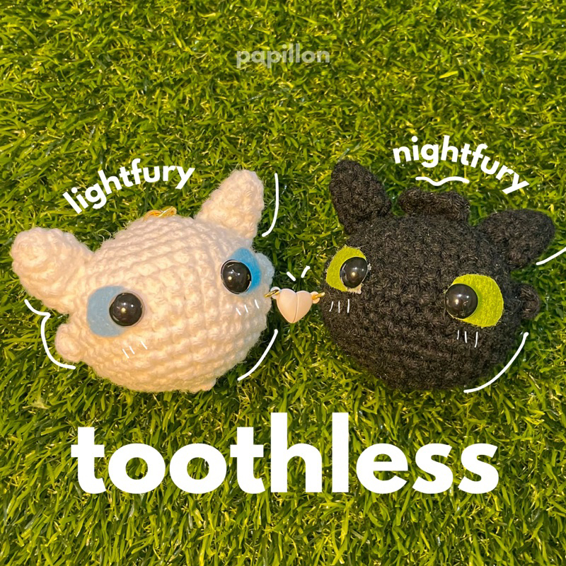 Toothless Amigurumi Couple | Toothless Dragon Nightfury Lightfury ...