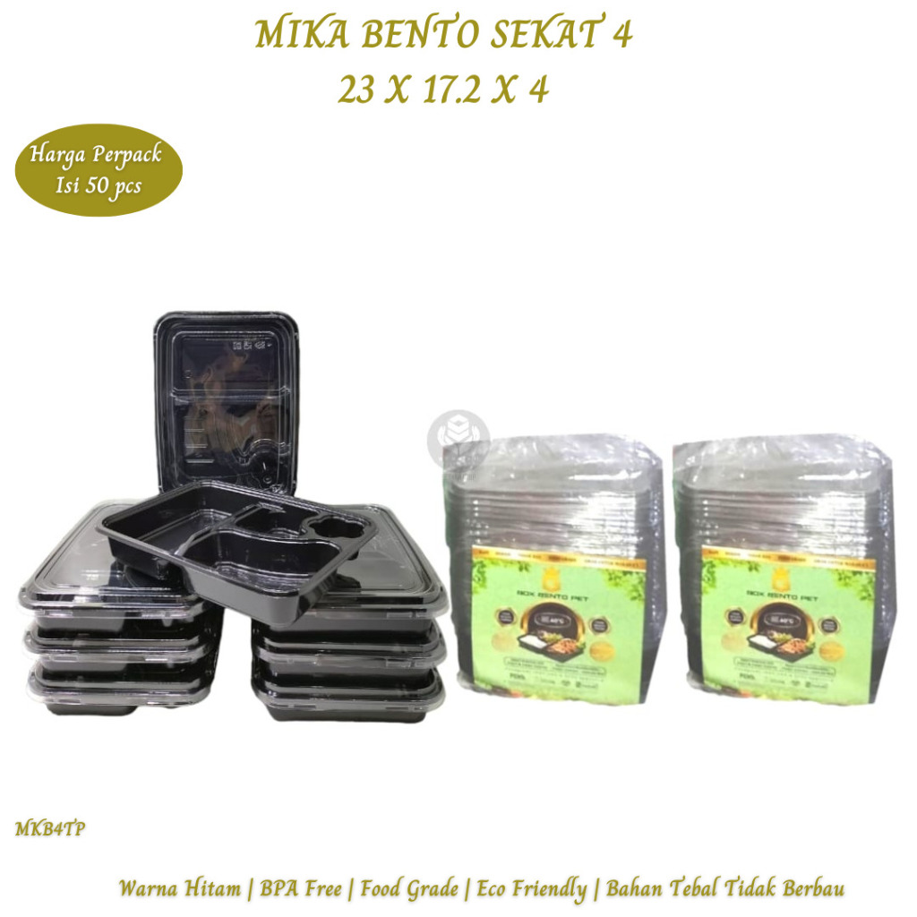 Mika Bento 4-piece Brand Tecnoplast Mika Bento Box (Content 50 Sets ...
