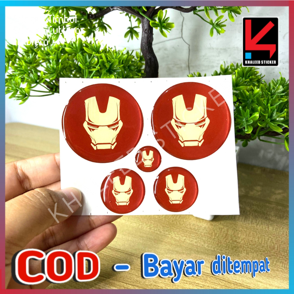 BROWN IRON MAN emblem Sticker, embossed Sticker, Nmax Aerox Lexi ...