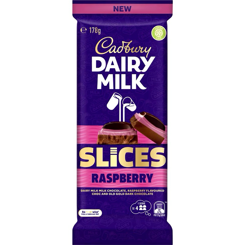Cadbury Milk Chocolate Slices Raspberry Block 178g - Australia | Shopee ...