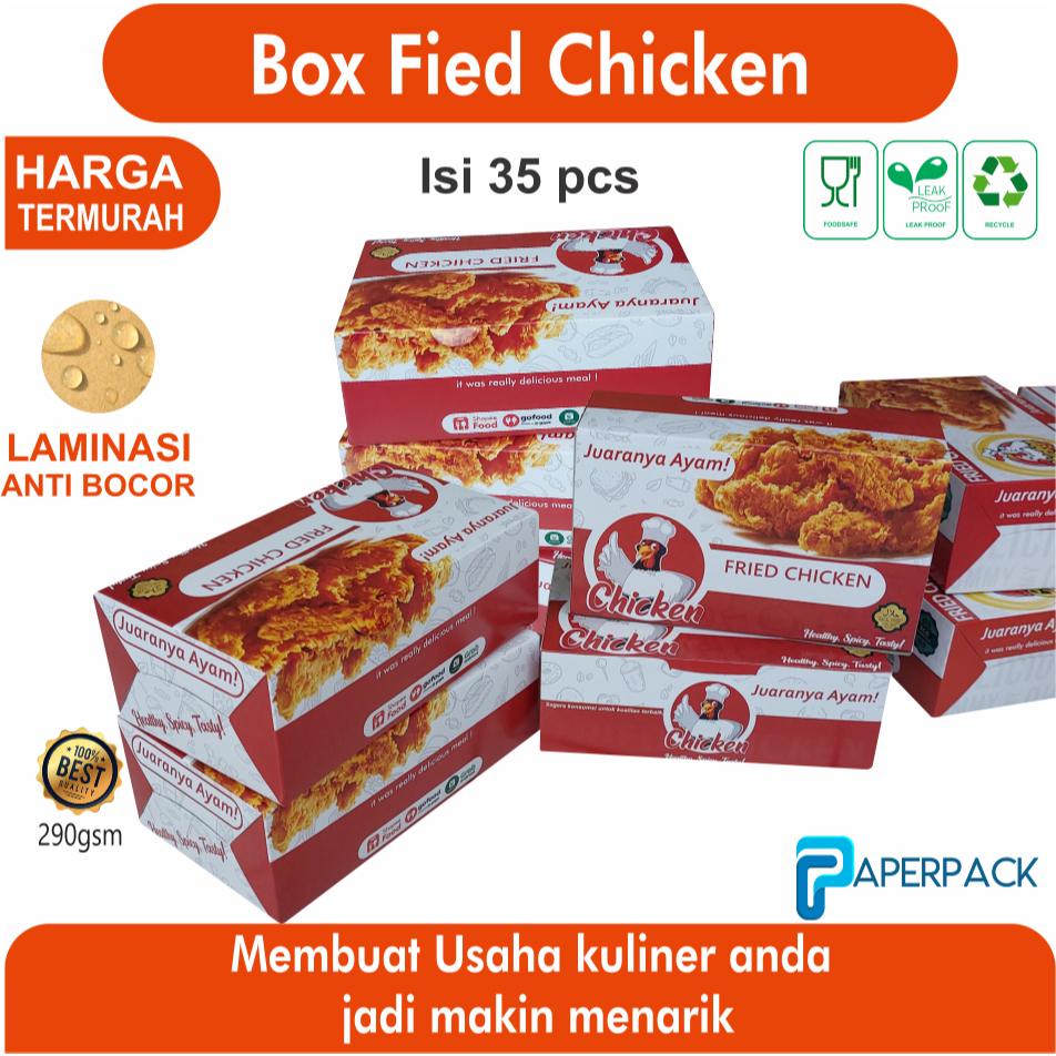 Kfc 1 Printed Chicken Box contains 35 Boxes of Chicken Rice Lunch Box Laminated Paper | Shopee ...
