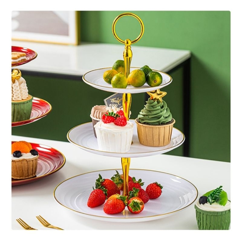 3 Tier Stackable Cake Rack Detachable Plate Cake Stand Display | Shopee ...
