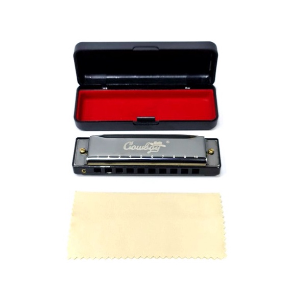 HITAM Original Cowboy Brand Harmonica Model 1 Hole Hole Black Black C ...