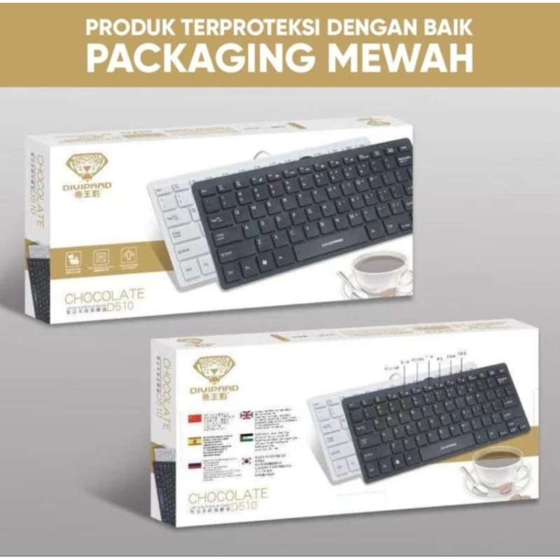 Divipard Choco Usb Wired Mini Keyboard For Laptop, Pc/Computer And ...