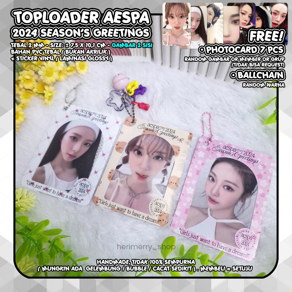Toploader Deco Aespa 2024 Season Greetings Photocard Holder Kpop PC ...