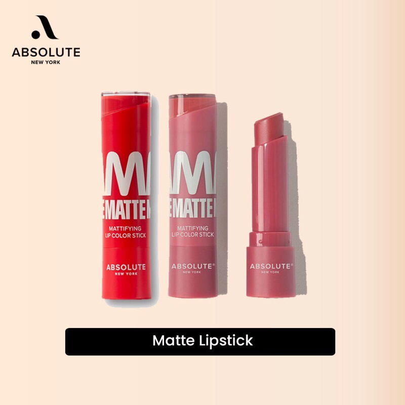 Absolute NEW YORK MATTE LIPSTICK MATTIFYING LIP COLOR STICK | Shopee ...