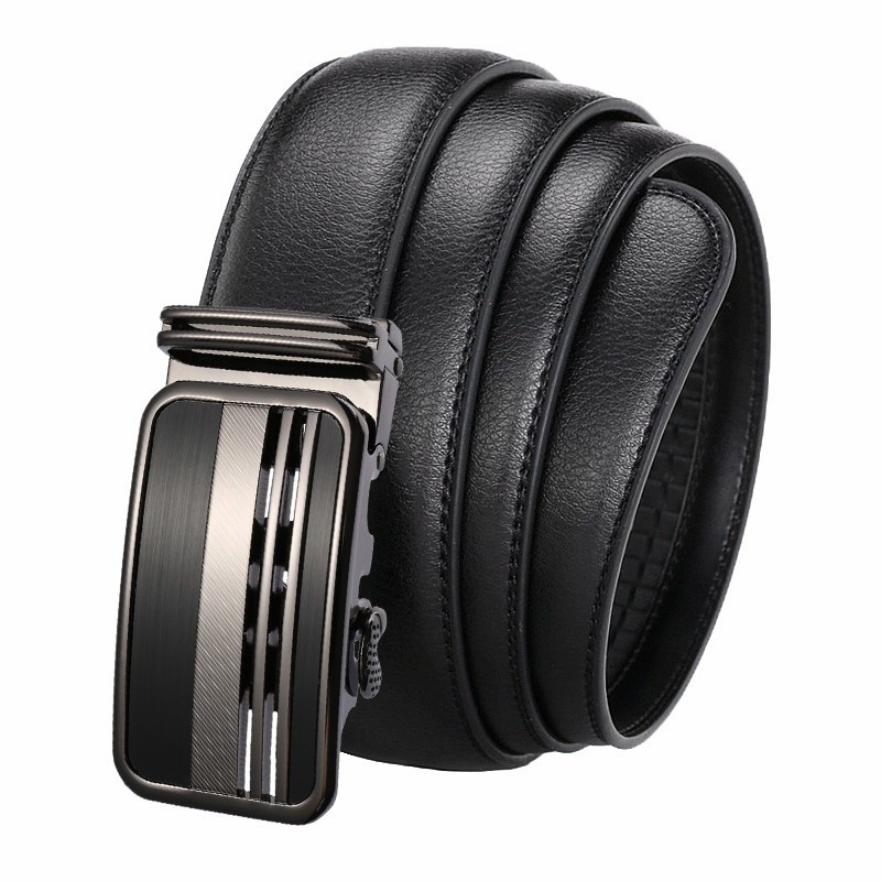 Genuine LEATHER GENUINE LEATHER Men's Belts model Men's Belt Automatic Rail GM-T26 | Shopee ...