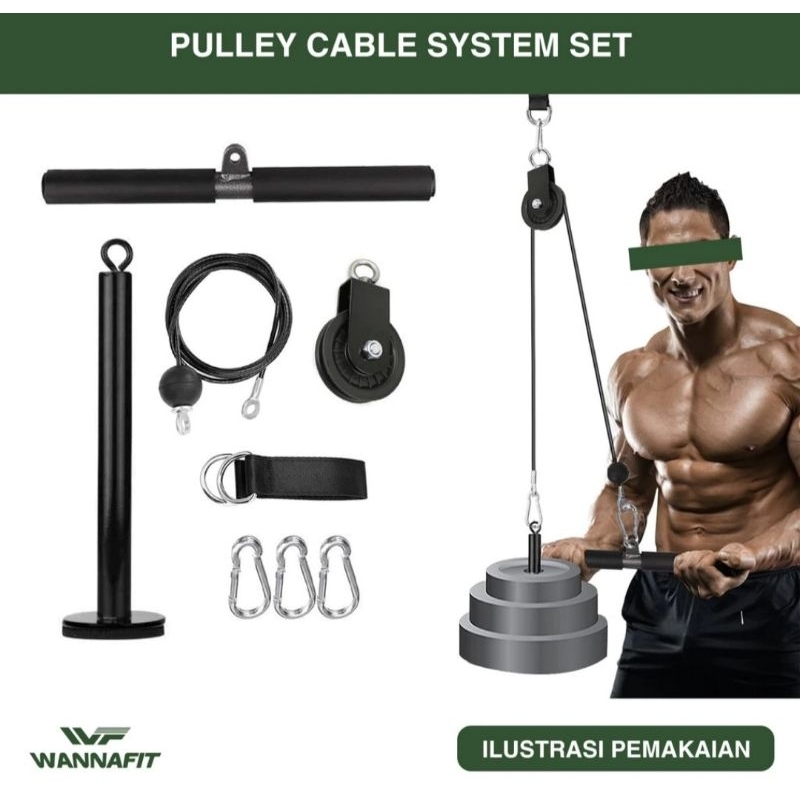 MESIN Pulley Cable System Set Wannafit | Pulley Fitness Gym Machine ...
