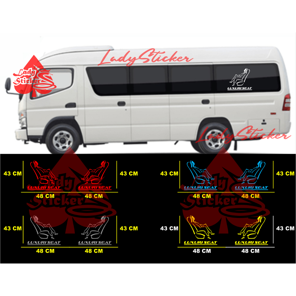 Sticker luxuri seat mini bus elf cutting sticker Car elf hino travel ...
