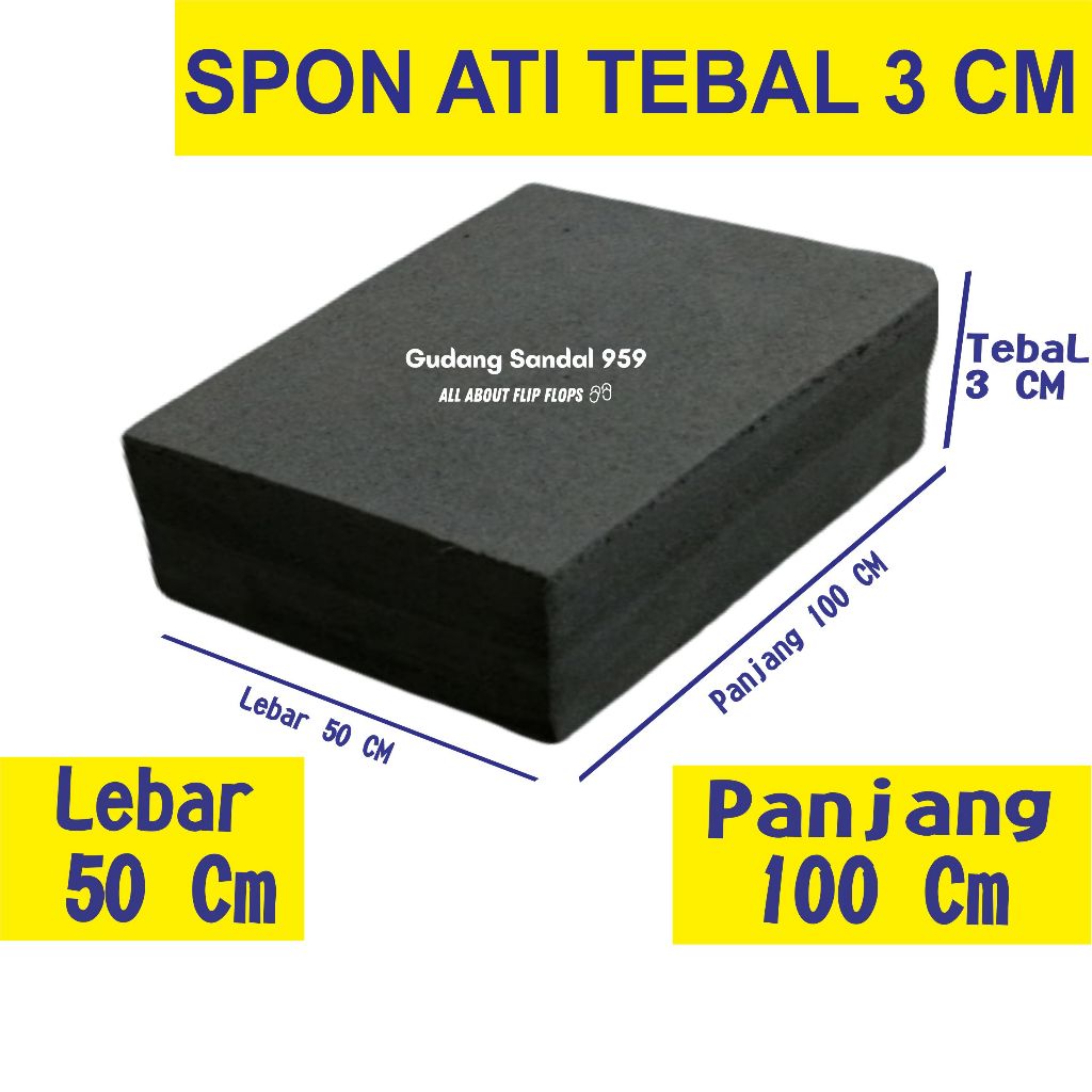 HITAM Ati SPON / ATI FOAM / EVA SPON 3 CM THICK BLACK SIZE 50 CM X 100 ...
