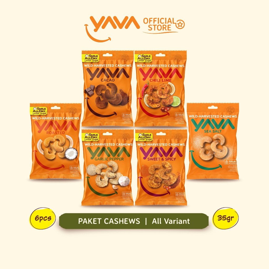 Yava Package Of 6-flavored Cashew Nuts (6X35G) | Shopee Philippines
