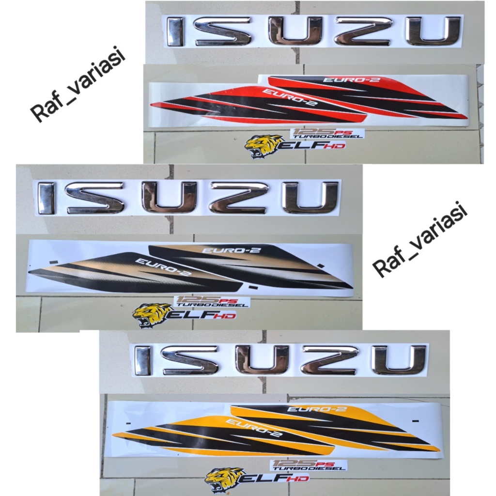 Isuzu elf nkr 71 Tiger emblem Sticker set/elf emblem Sticker/125ps elf ...