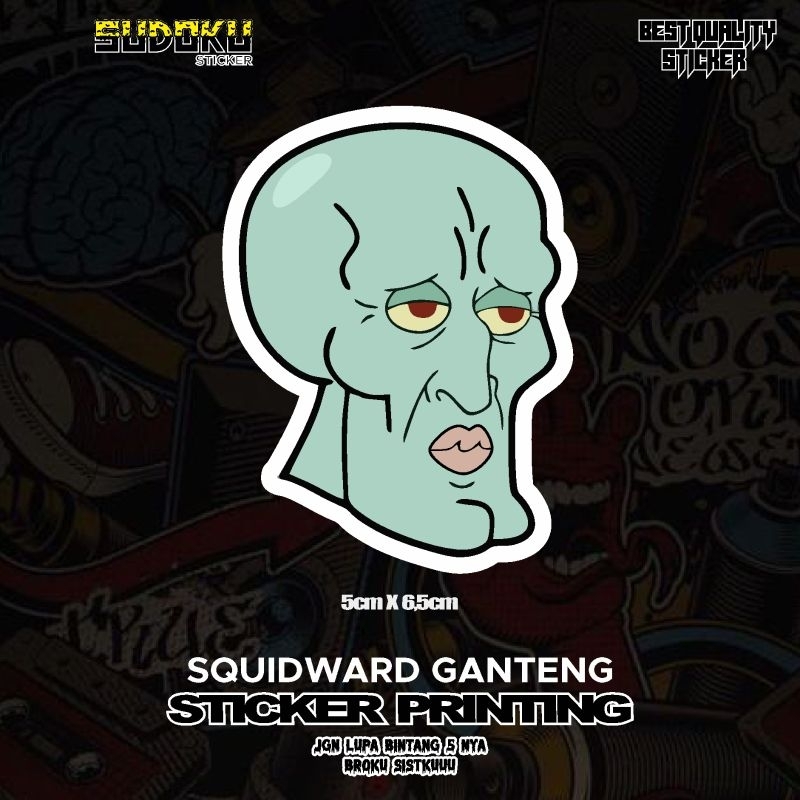 Spongebob HANDLING SQUIDWARD PRINTING STICKER | Shopee Philippines