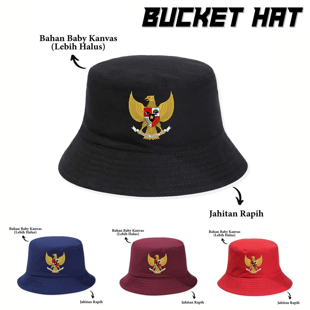The Newest Bucket Hat With Garuda motif Sogan- Bucket Hat Hat Screen ...