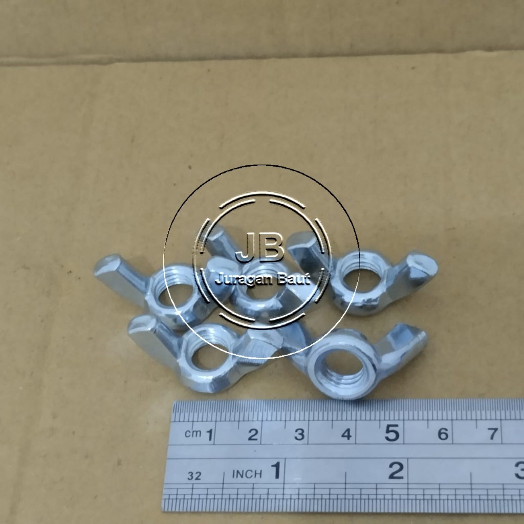 PUTIH White EAR NUT M10 WING NUT M10 BUTTERFLY NUT GALVANIZ GALVANIZED ...