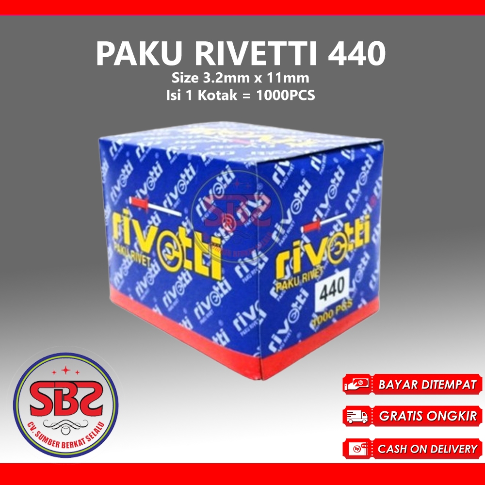 Rivetti Rivet Nails Size 440 (3.2 x 11 mm) Rivet Nails 1 Box Contains ...