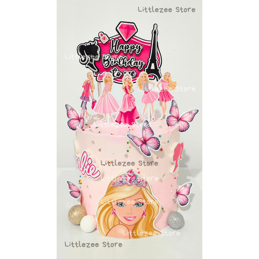 Barbie Theme 3d cake topper/barbie 3d cake topper/Birthday cake ...
