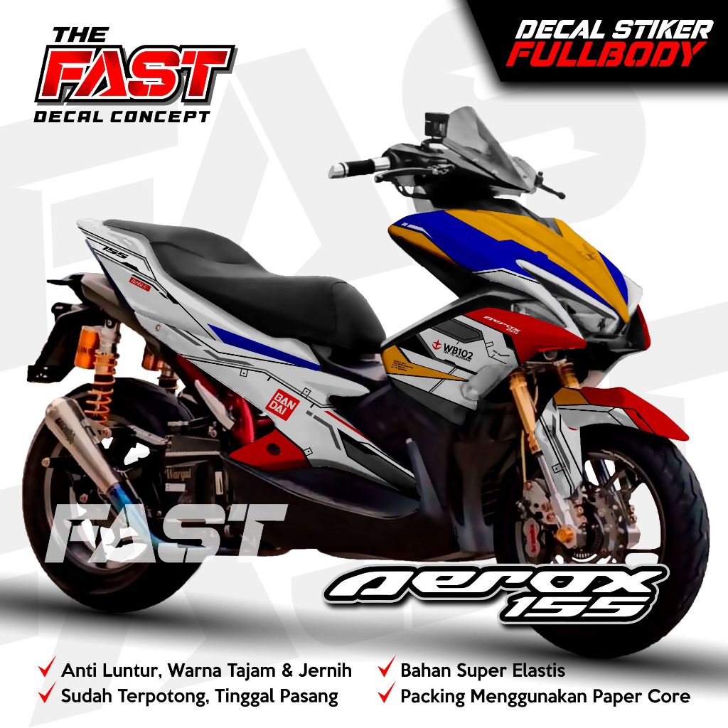 Decal Sticker Variation Fullbody Aerox 155 VVA Old Gundam - Decal ...