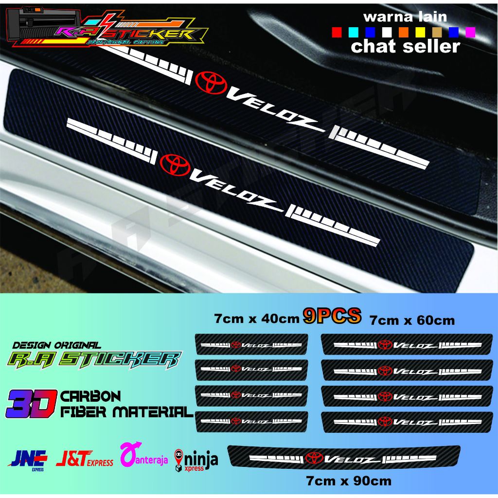 3d carbon sticker for toyota veloz, cutting sticker to protect the door ...
