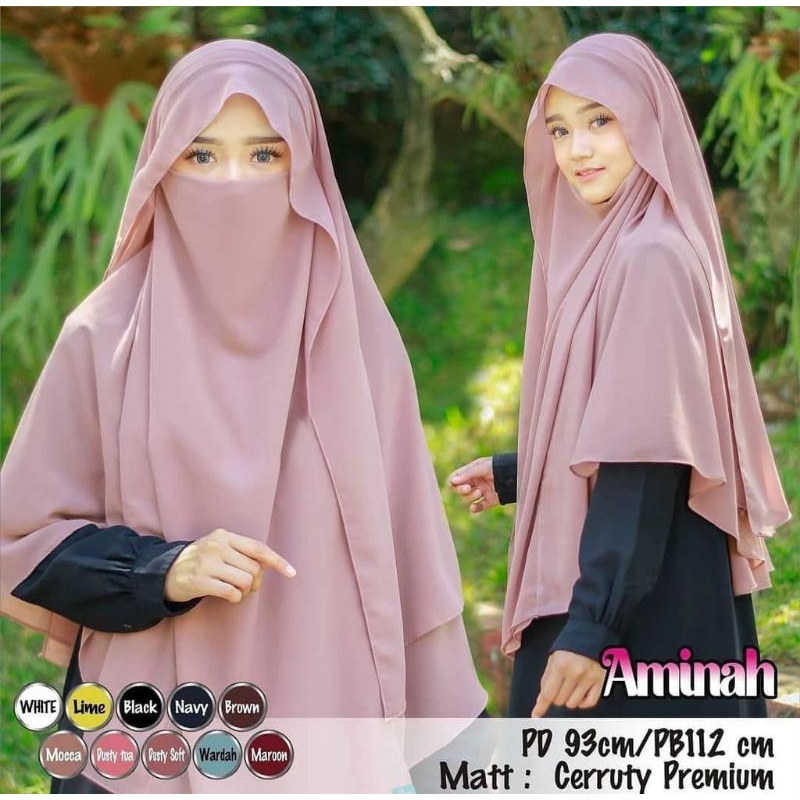 LAYAR Niqab FRENCH KHIMAR AISYAH SYARI HIJAB | Jumbo HIJAB 2 SCREEN ...