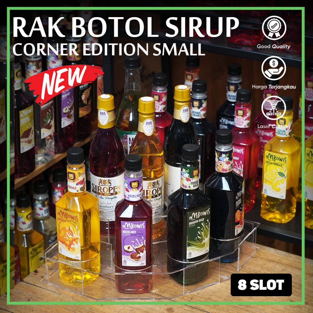 Corner Edition Small Syrup Bottle Display Acrylic Rack 8 Contents ...