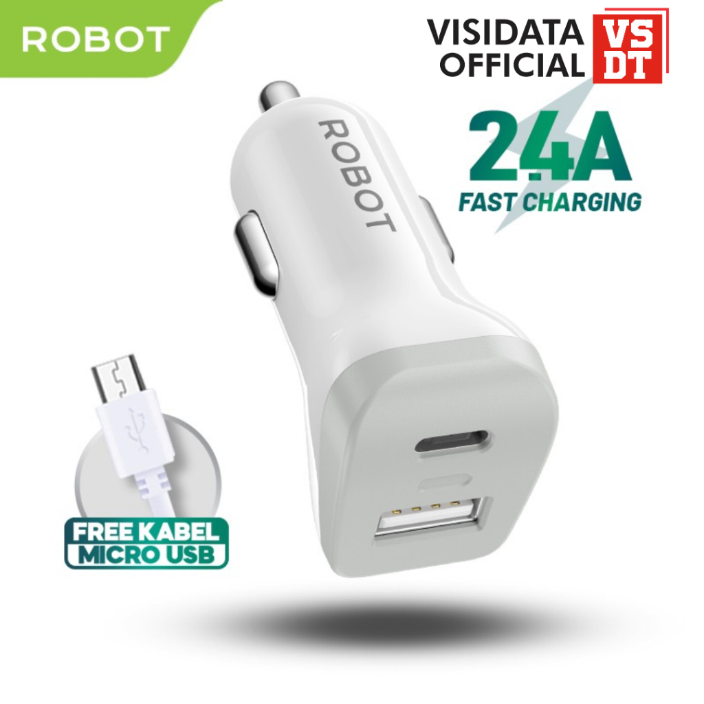 Robot RT-C09 Car Charger 2-Port USB A & Type C 2.4A Fast Charging - Official Warranty | Shopee ...
