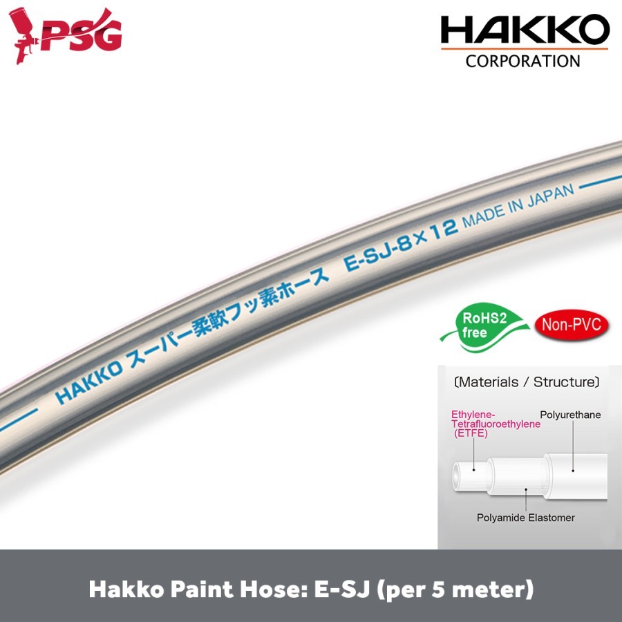 Hakko Flexible Flourine (ETFE) Resin Tubing Clear Pain Hose E-SJ (per 5 ...