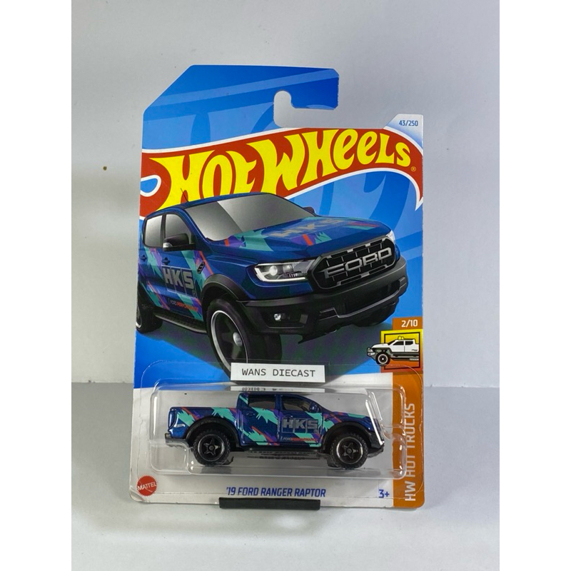 Hot Wheels 19 Ford Ranger Raptor HKS Blue Double Cabin Pick Up Off Road ...