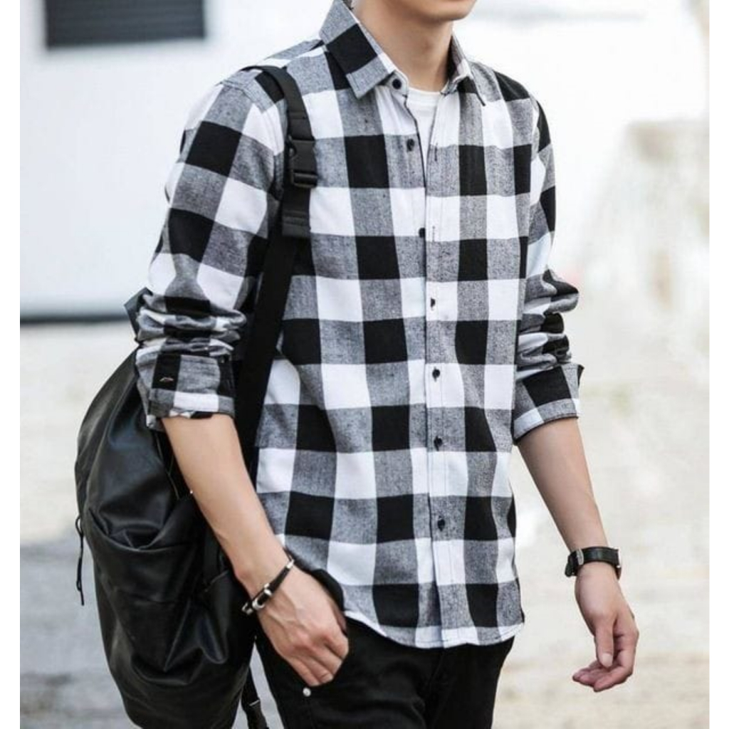 KEMEJA Men's Flannel Shirt - COOL BOY Flannel Shirt - Long Sleeve ...
