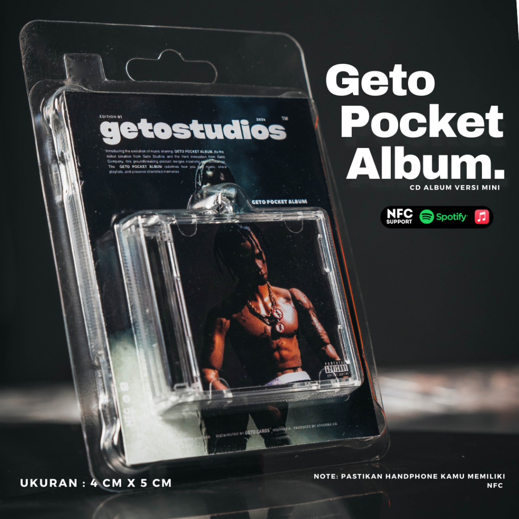 Travis Scott NFC Pocket Mini Album - Geto Studios CD Album Miniature ...